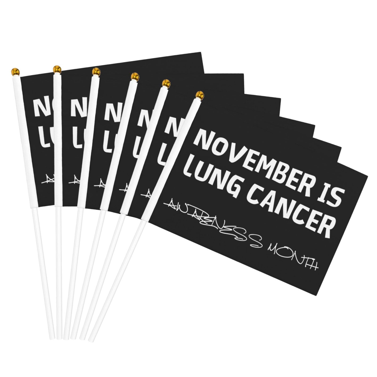 November is Lung Cancer Awareness Month Flag Small Flags Stick 5.5'' x ...