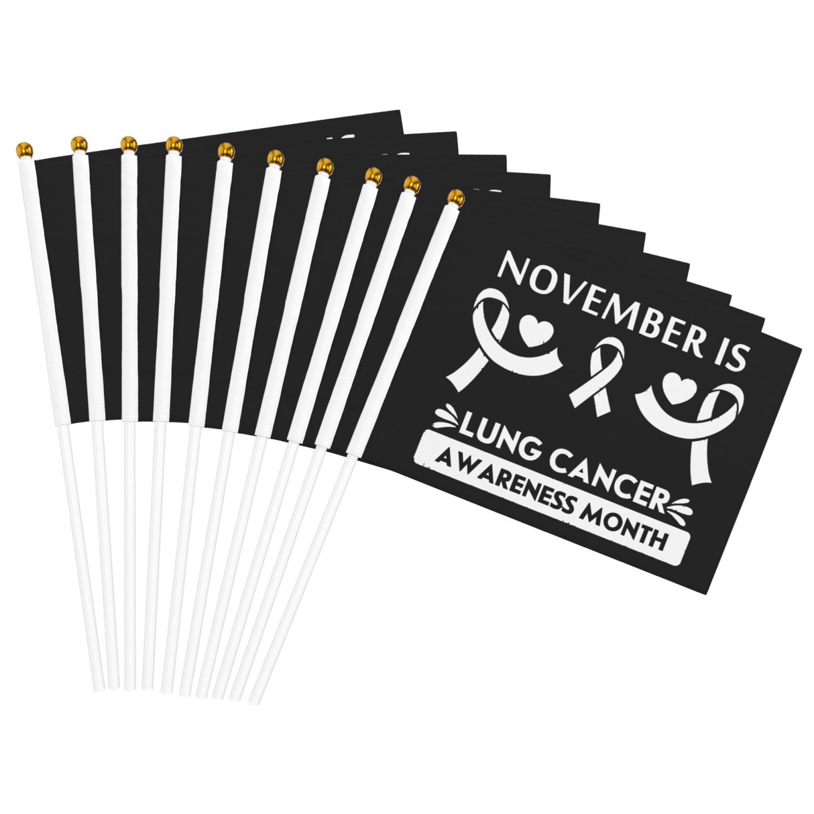 November is Lung Cancer Awareness Month Flag Small Flags Stick 5.5'' x ...