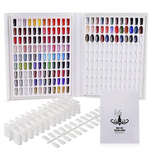 Noverlife Professional 216 Nail Colors Chart, White Nail Gel Polish ...