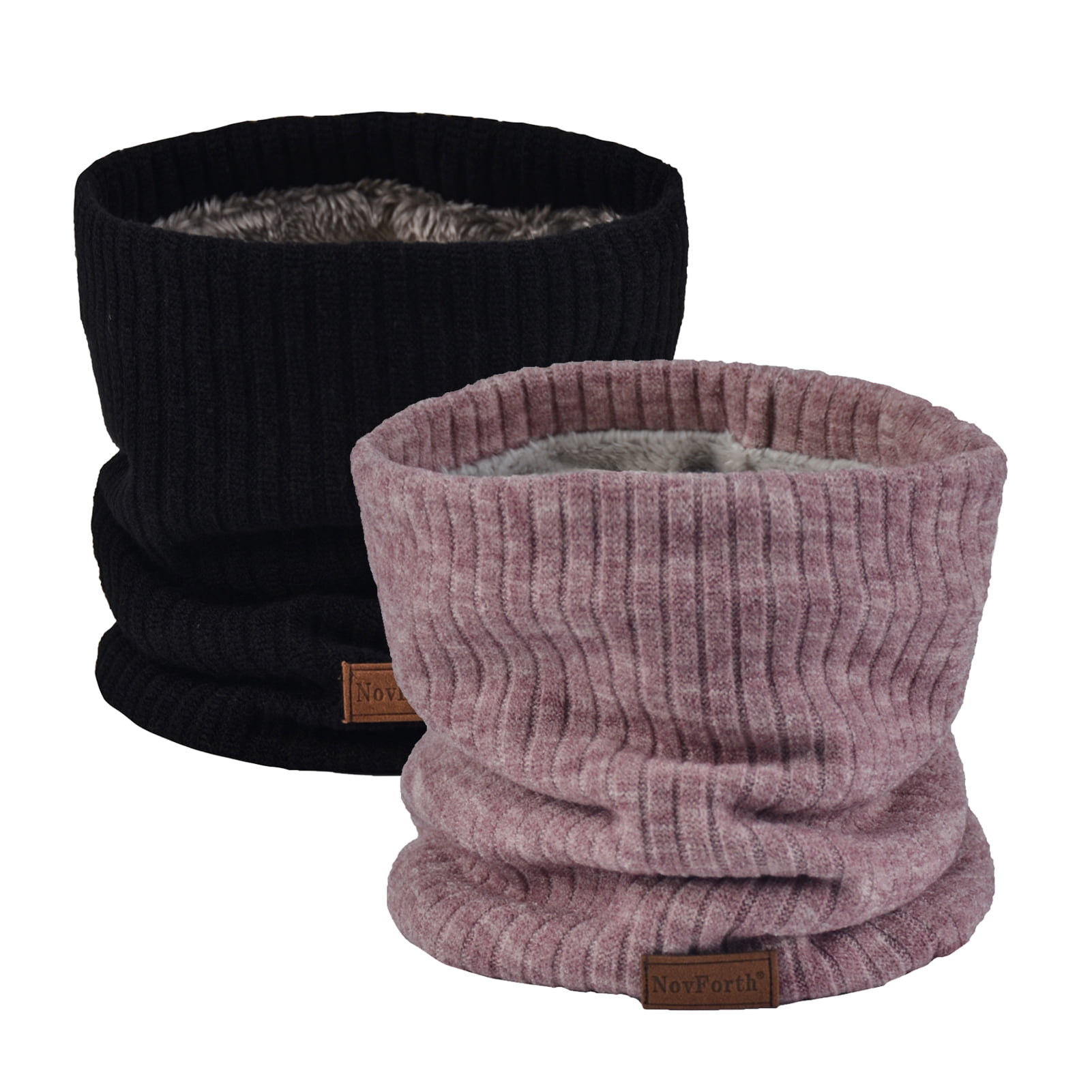 NovForth Winter Neck Warmer Scarf, Fleece Lined Double Layer Gaiter ...