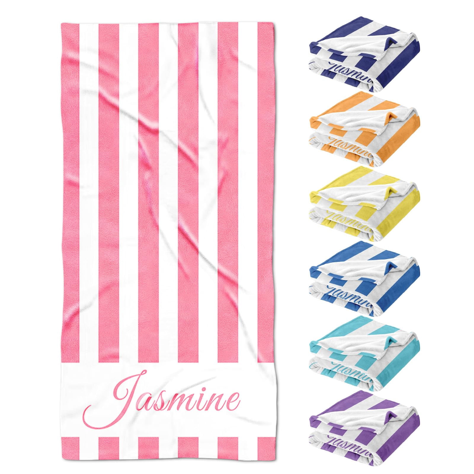 Novgarden Personalized Beach Towels for Kids with Name-Microfiber Beach ...