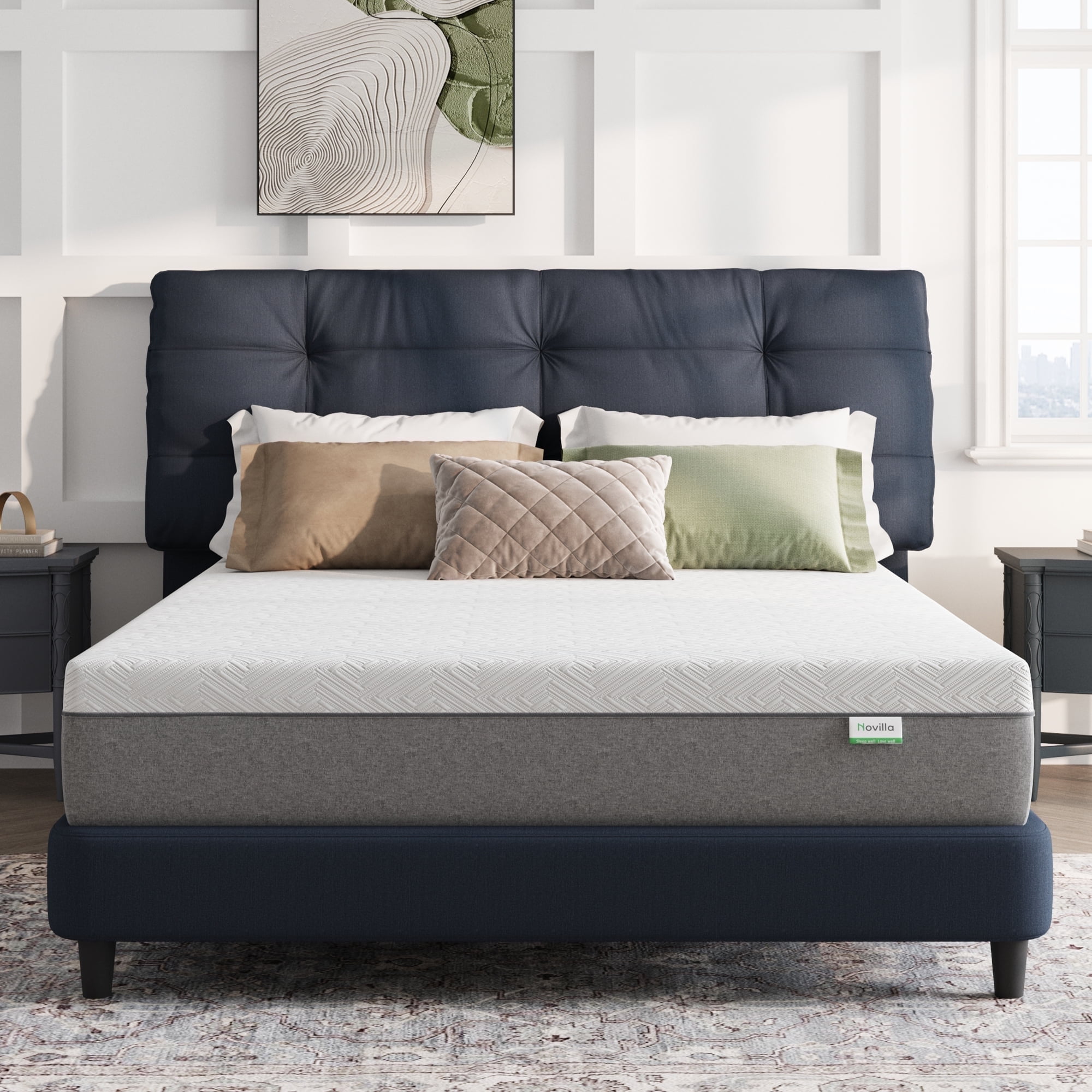 Novilla Upgraded 12-inch Twin Gel Memory Foam Mattress with 4-Layer ...