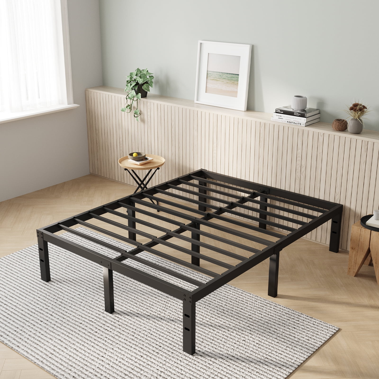 Novilla Bed Frame Queen Size, 12 Inch Simplicity Metal Platform Queen ...