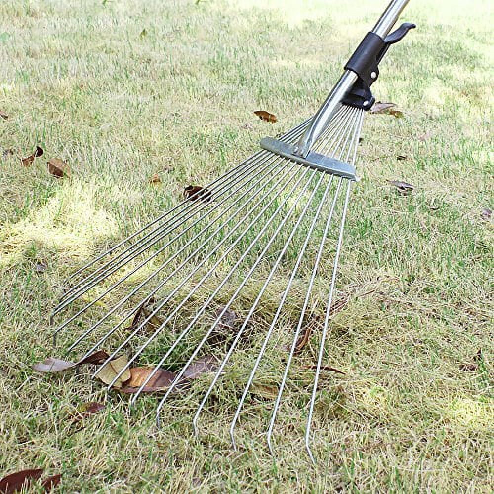 Novo Adjustable Telescopic Garden Expanding Folding Leaf Rake 30" x 62 ...