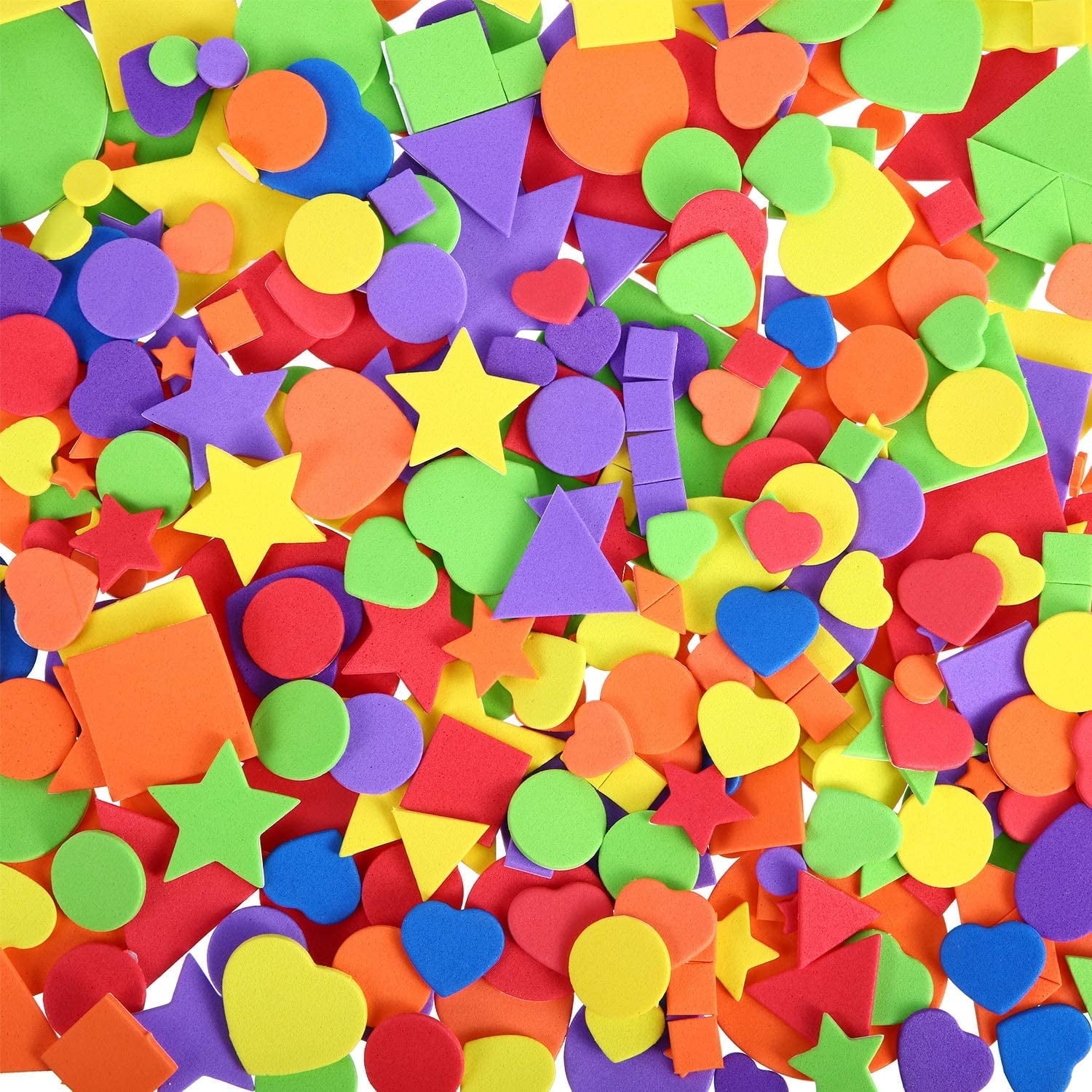 lkjhf 1500 Pieces Self Adhesive Foam Stickers Mini Geometry Shapes EVA ...