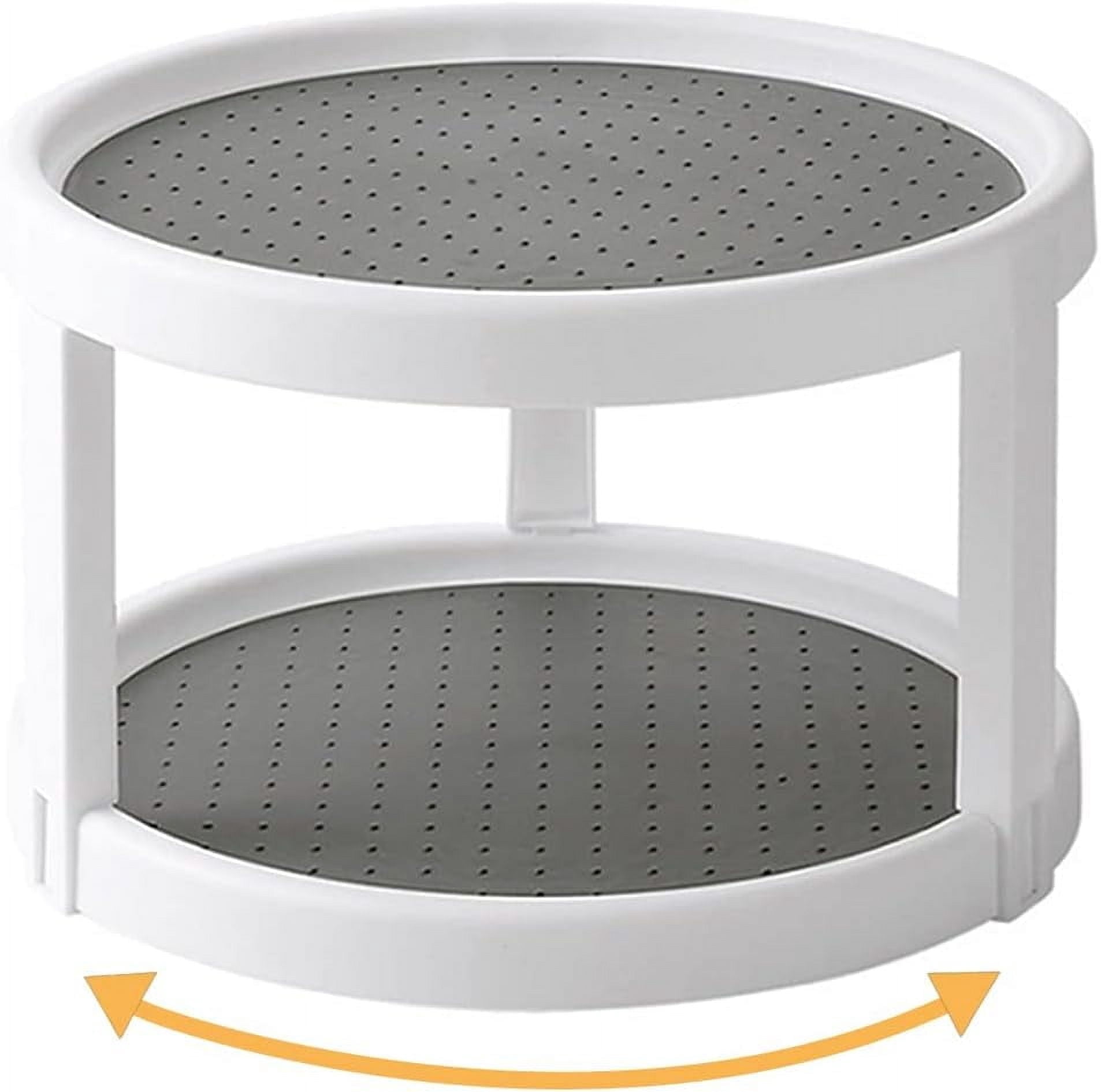 lkjhf Lazy Susan Organizer, 2 Tier Non Skid Spice Rack Turntable,360 ...