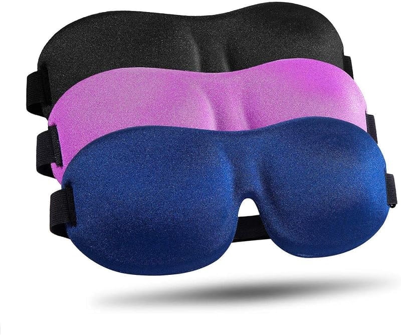 lkjhf Sleep Mask for Side Sleeper 3 Pack, Blackout 3D Eye Mask for ...