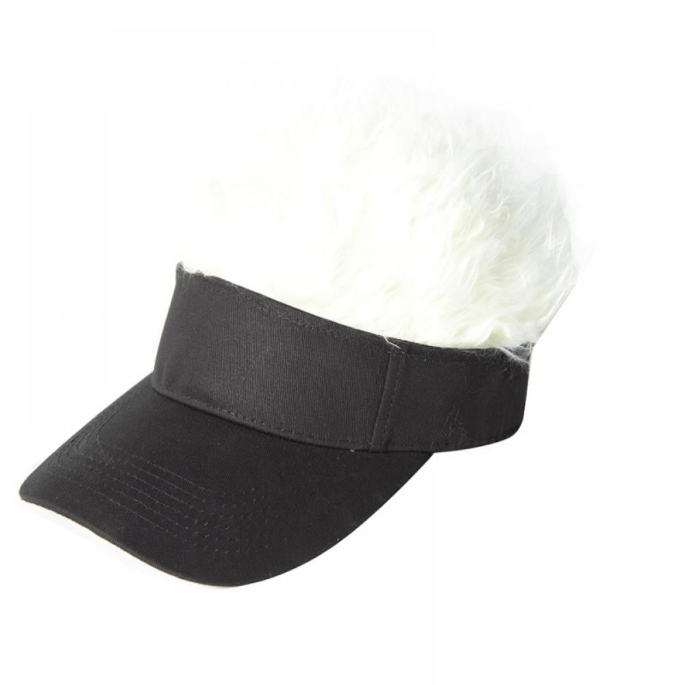 Novobey Novelty Spiked Hair Visor Sun Funny Golf Hats Fake Wig Peaked ...