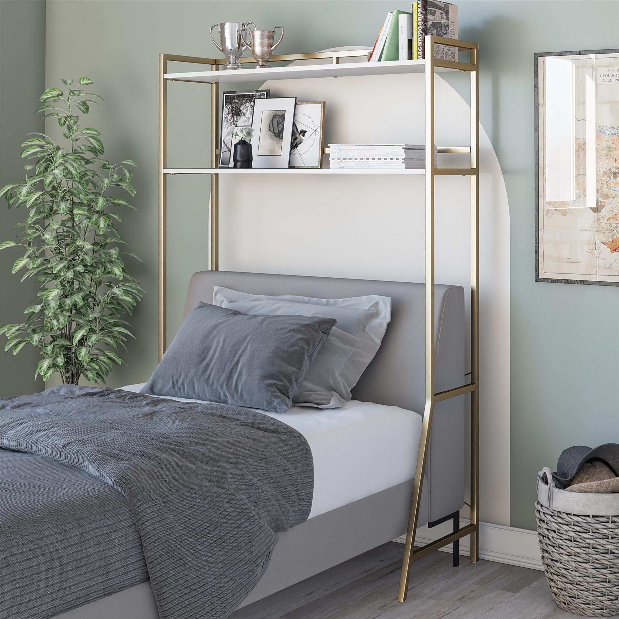 Novogratz Beverly Metal Over-The-Bed Storage Rack, White - Walmart.com