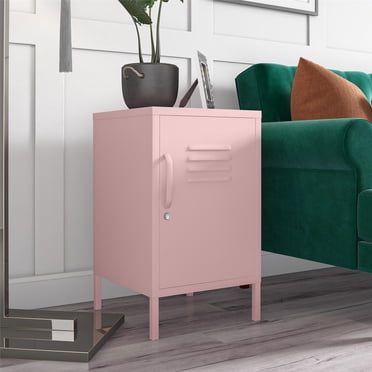 RealRooms Shadwick 1 Door Metal Locker Style End Table with Perforated ...