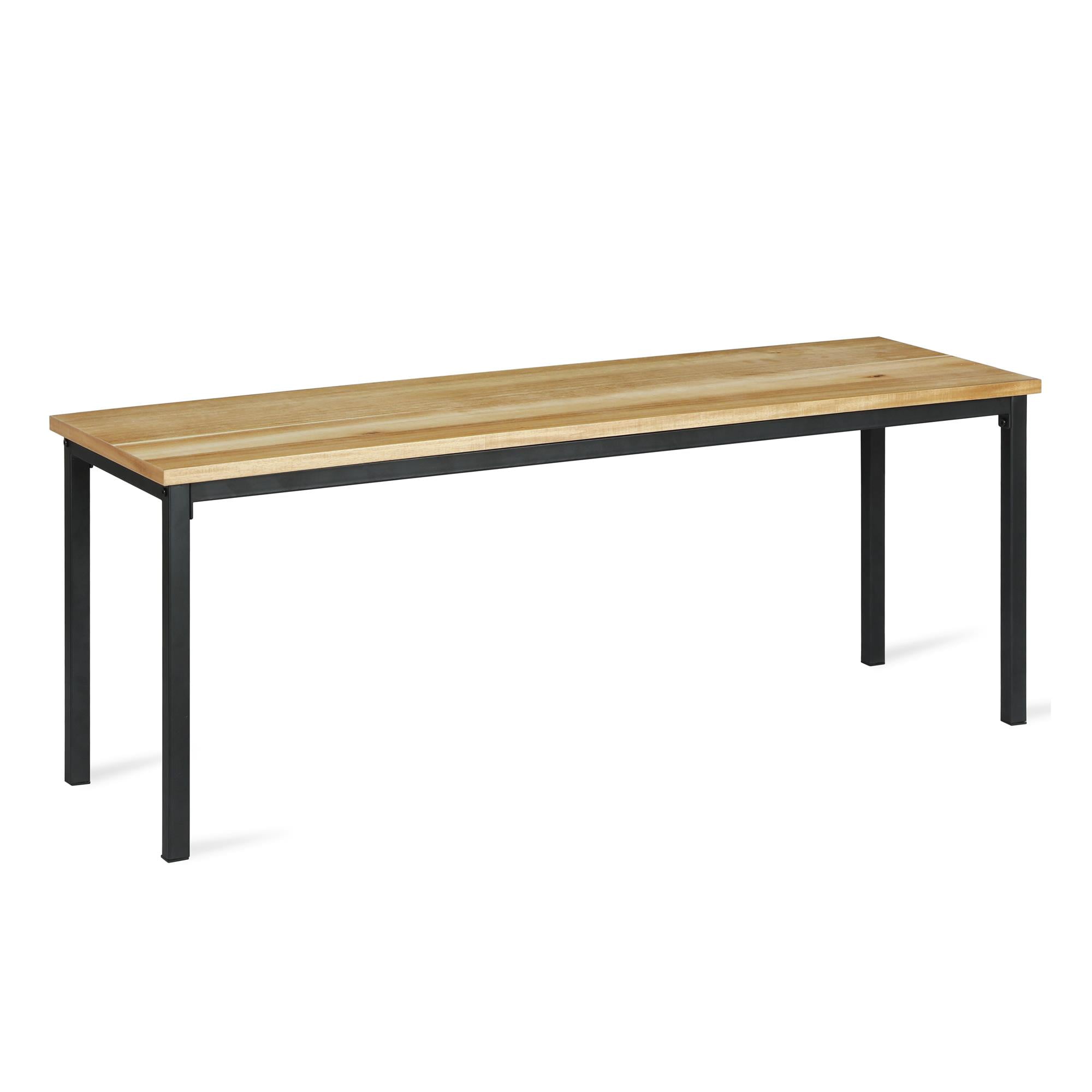 Novogratz Linden Wood and Metal Dining Bench, Natural, Gray - Walmart.com