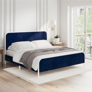 Zinus Amelia 41" Wood Platform Bed Frame with Upholstered Headboard ...
