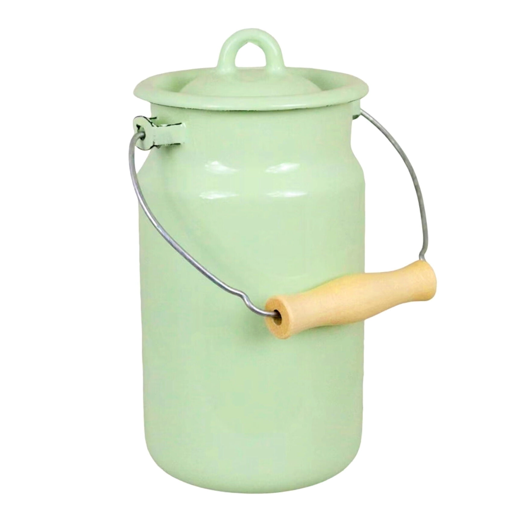 Novomoskovsjka Posuda Mint Coolness Enamel Milk Can with Lid 2.1 Qt (2 ...