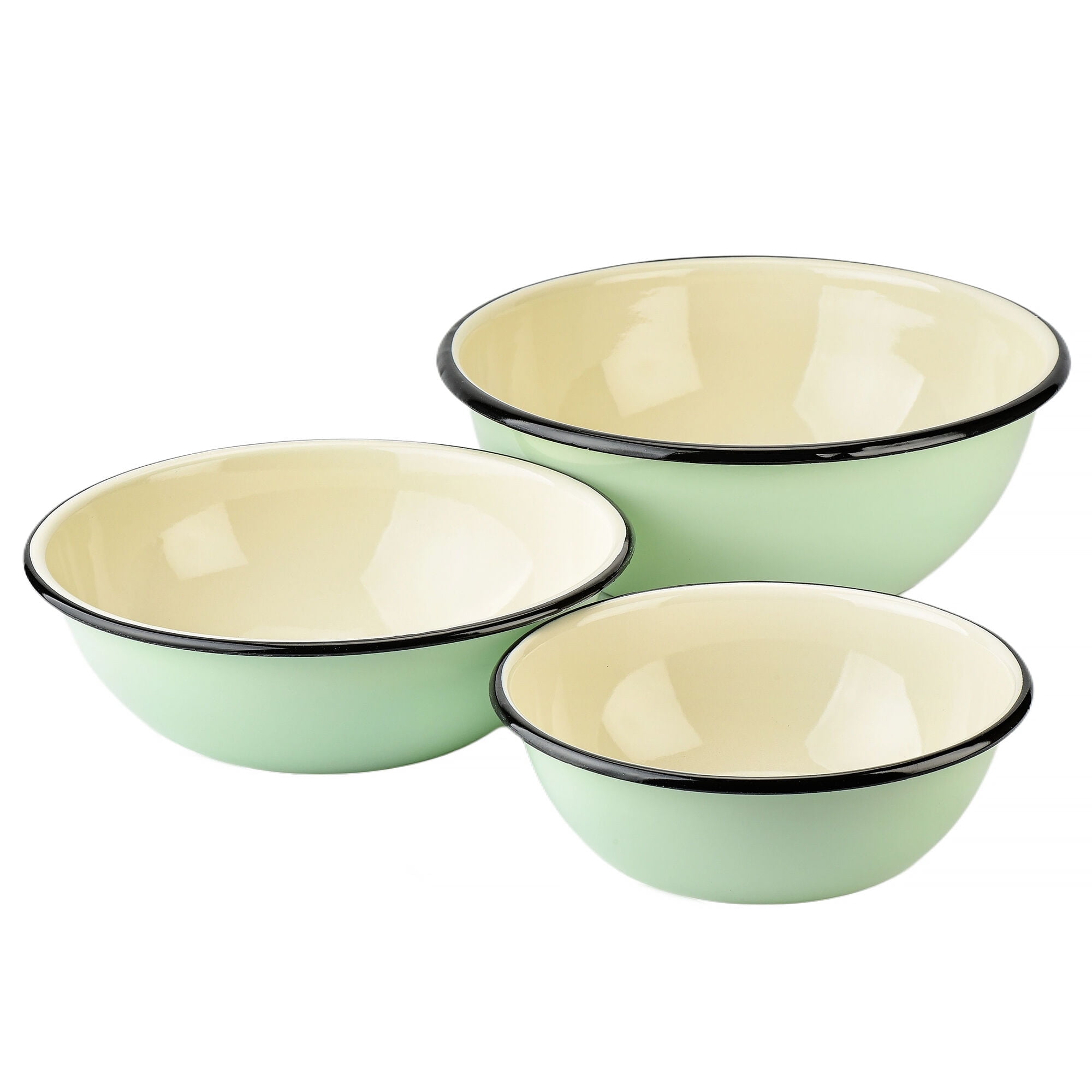 Novomoskovsjka Posuda Mint Coolness Enamel Serving Bowl Set of 3 pcs ...