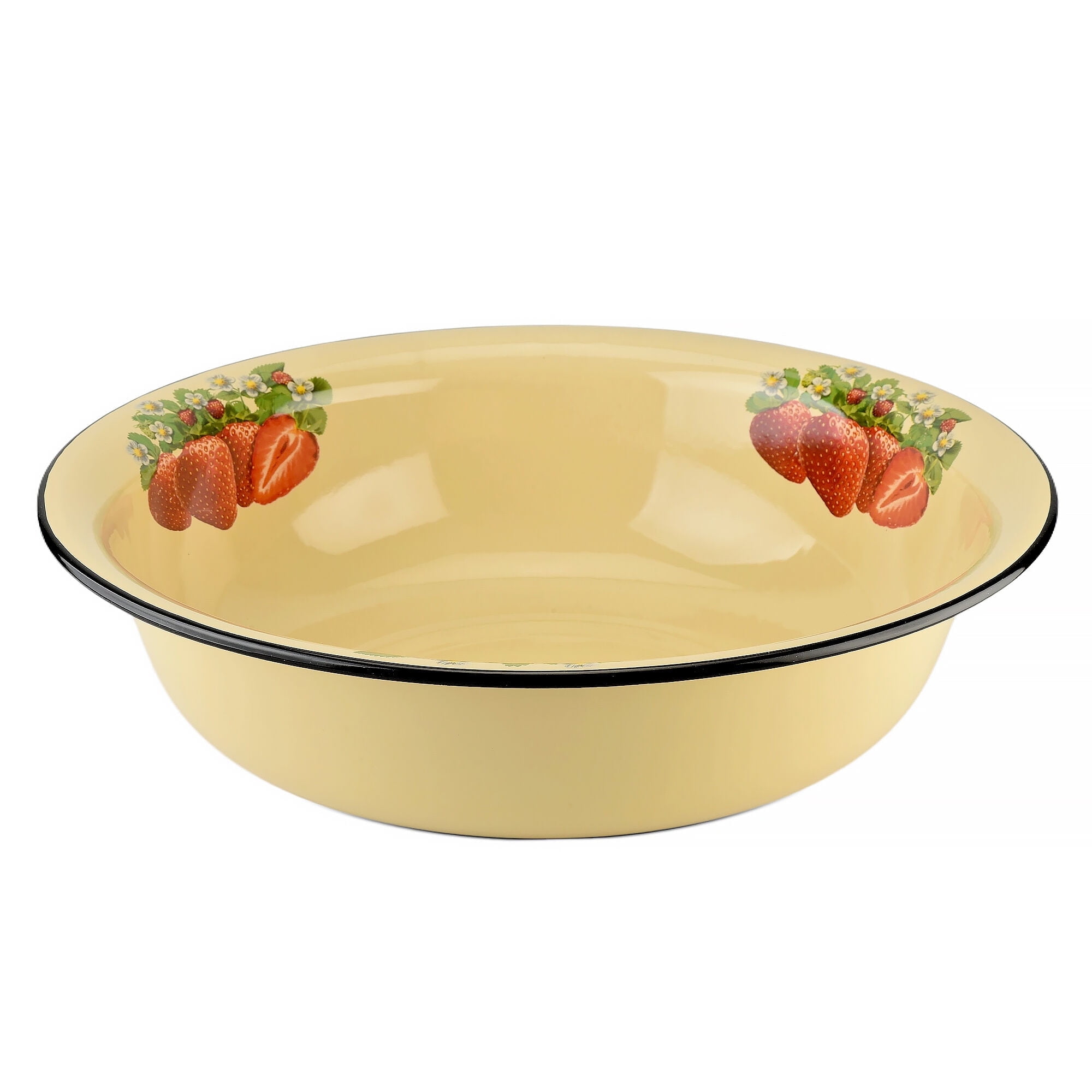 Novomoskovsjka Posuda Strawberry and Cream Enamel Basin 19 Qt (18 L ...