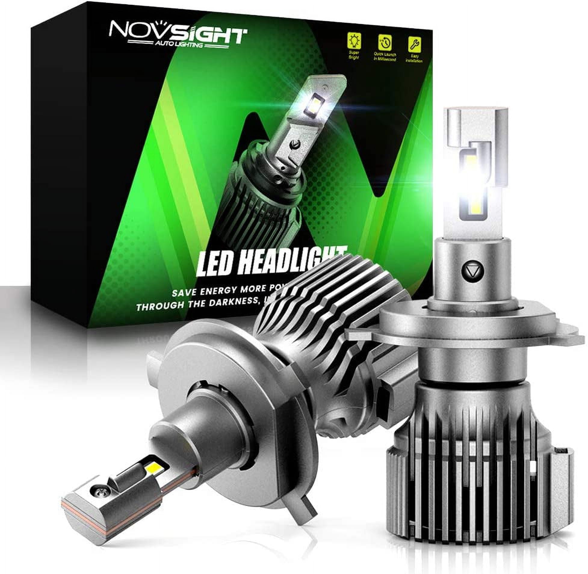 Novsight N52 Series H4/9003 LED 100W Cool White Automotive Bulb fits ...