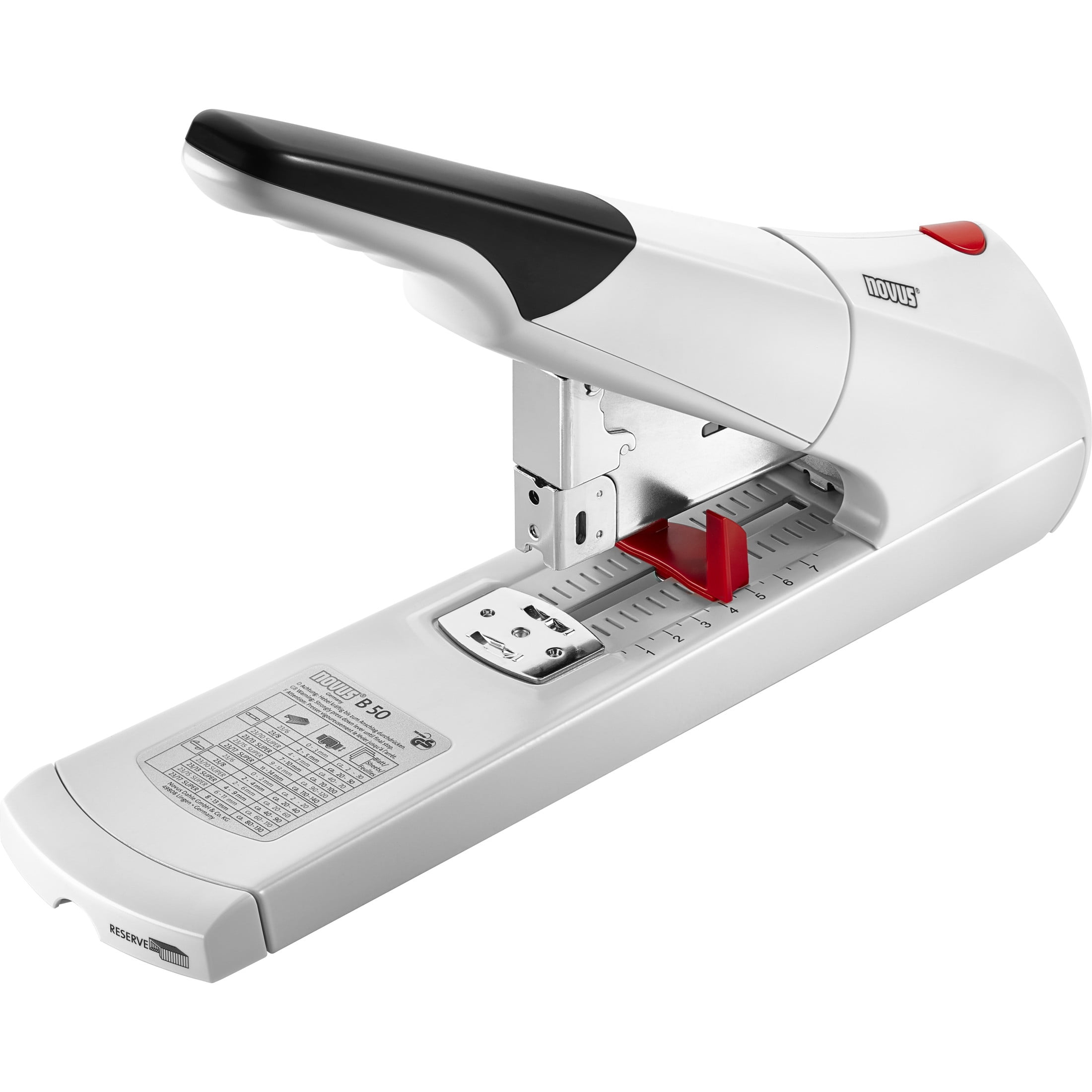 Novus B50 HD Stapler, 140 Sheet Max, Anti-Jam, 3" Stapling Depth ...