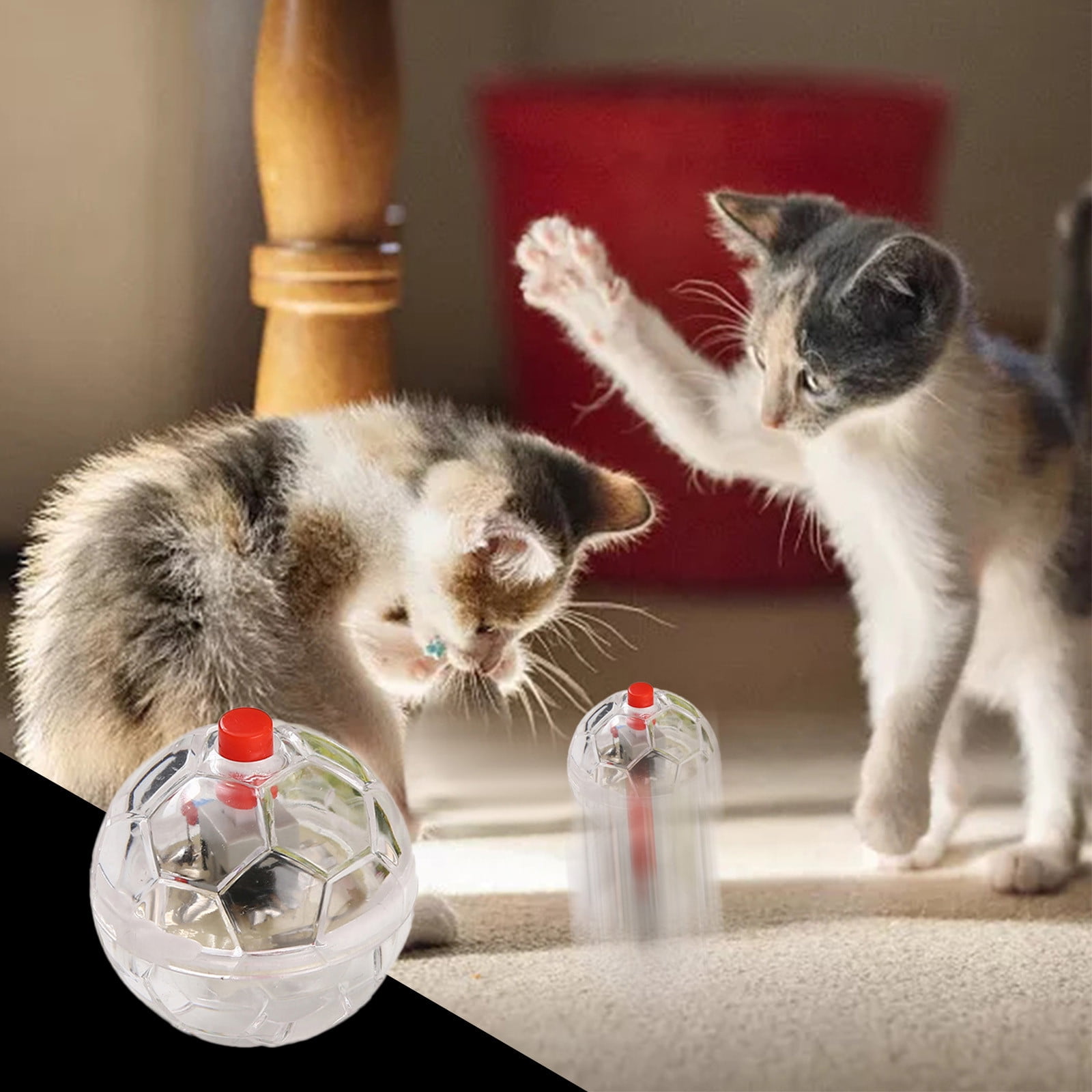 Novvia 10 PCS Motion Activated Cat Ball With LED Light Pet Interactive ...