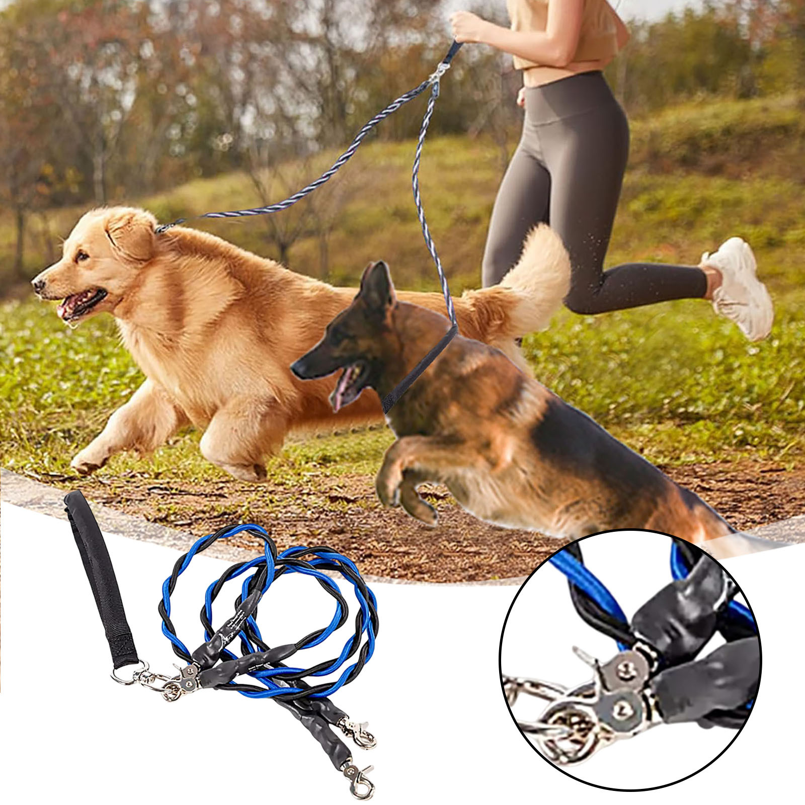 Novvia Double Bungee Leash 1st Step Training Tool Double Bungee Dog ...