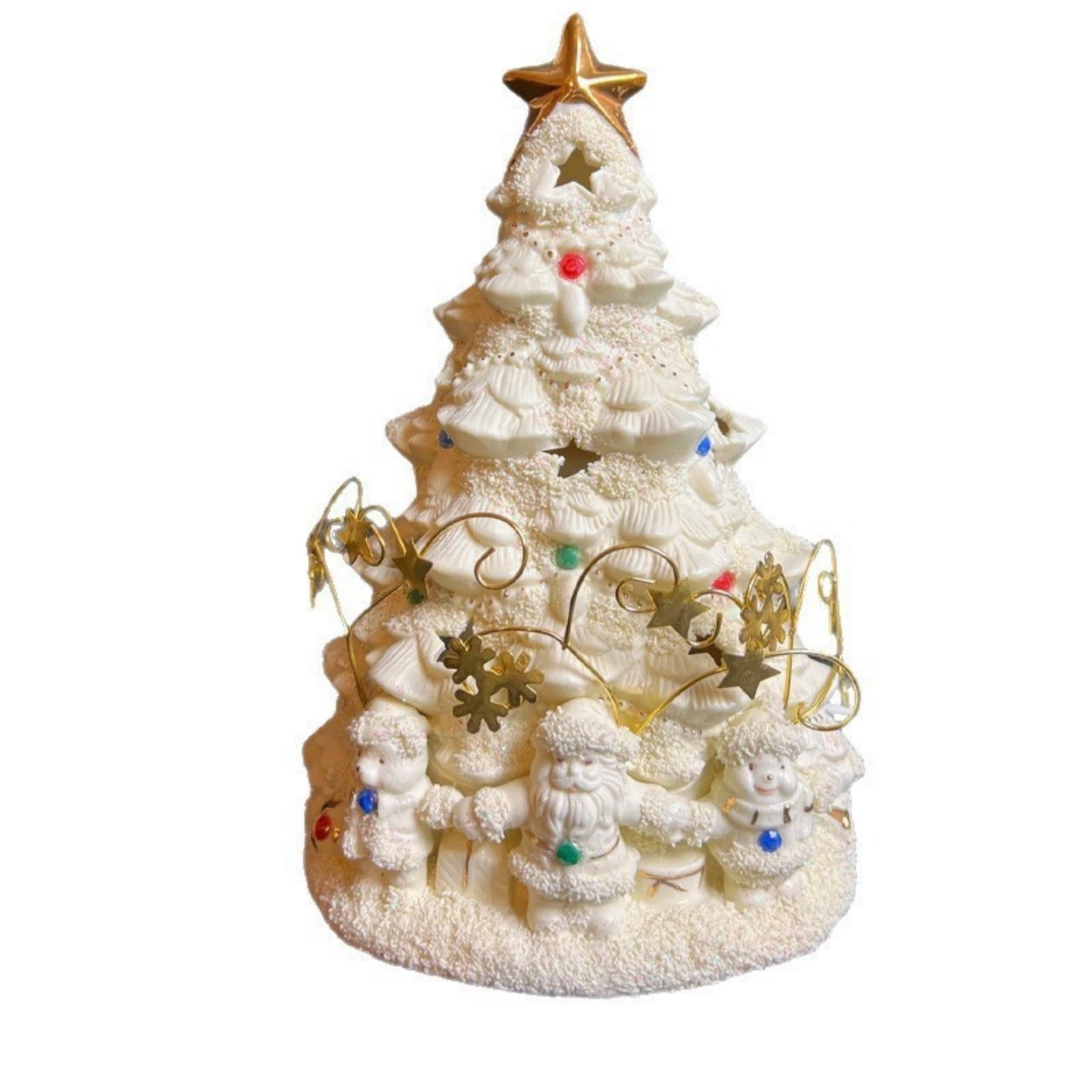Novvia White Christmas Tree Figurines, Resin Christmas Trees Home Decor ...
