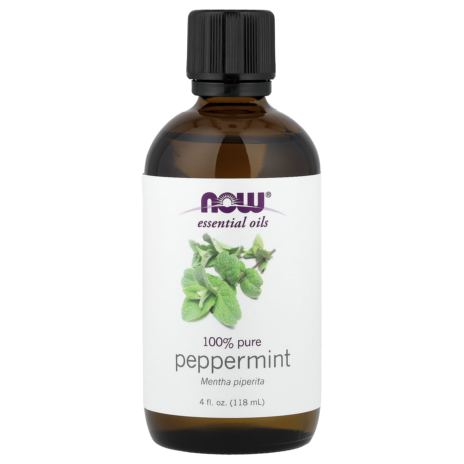 Now Foods Peppermint Essential Oil, 100% Pure, 4oz for Aromatherapy ...