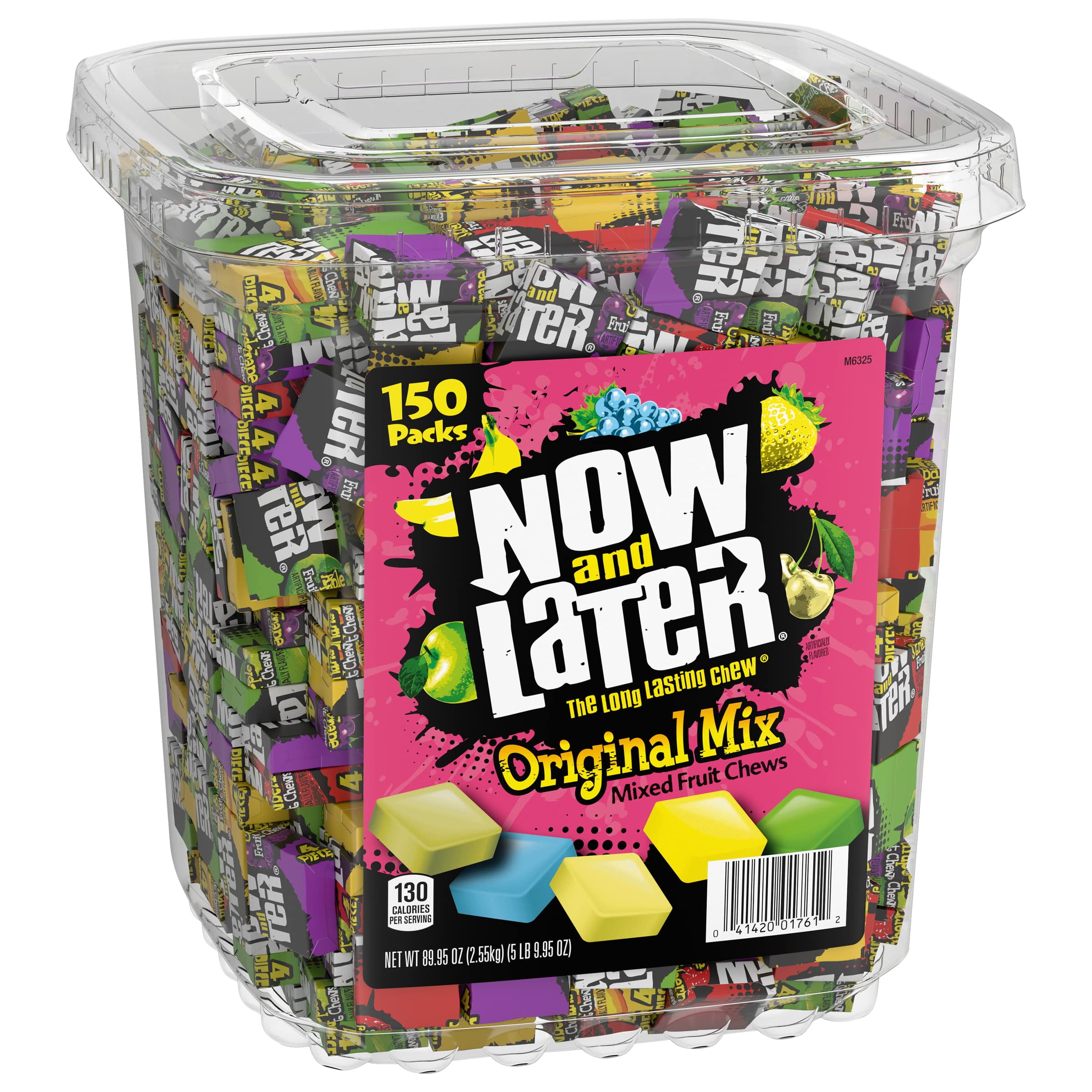 Now and Later Original Mix, Mixed Fruit Chew Candy, 89.95 Ounce Jar ...