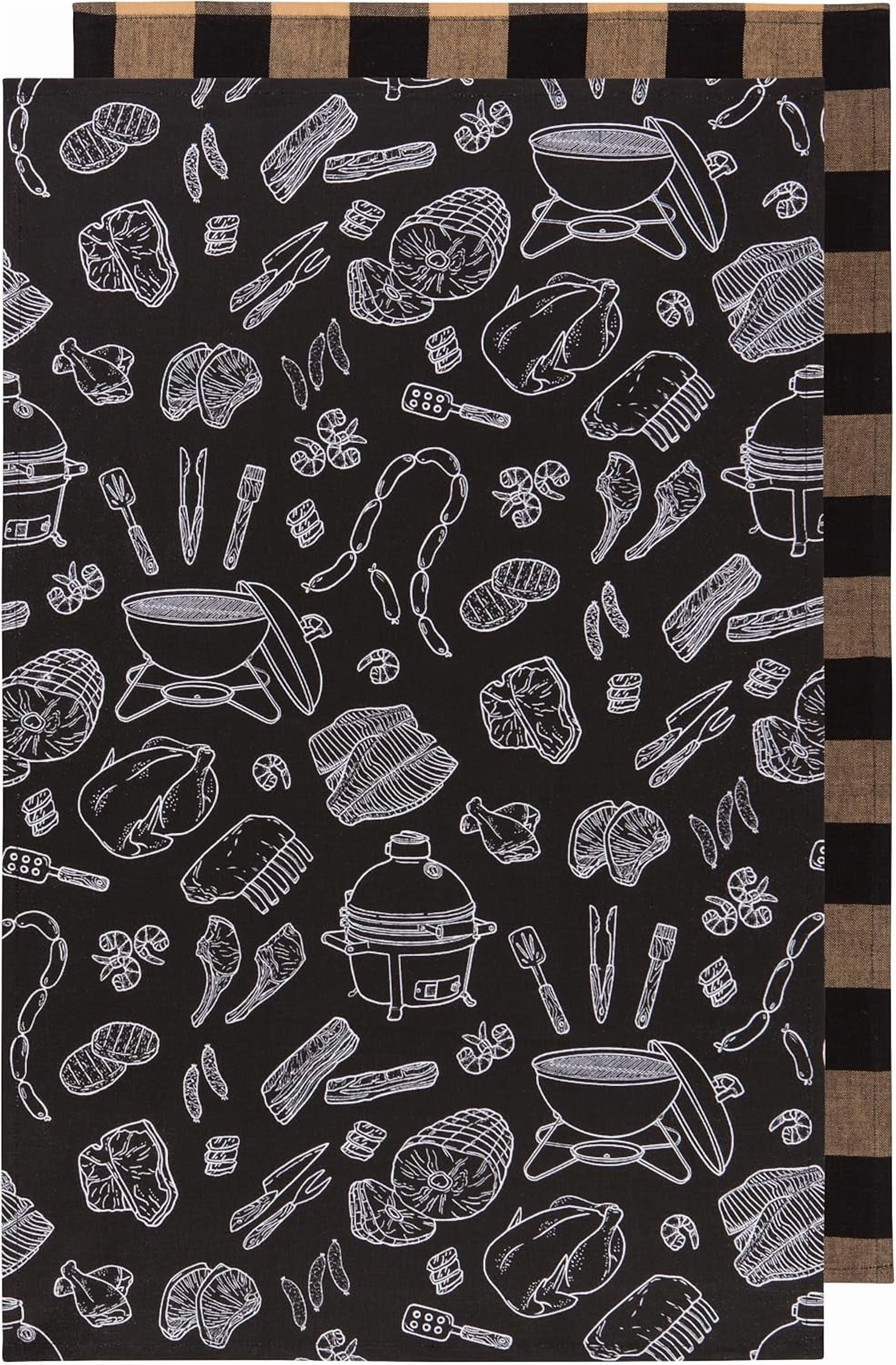Now Designs BBQ On The Grill Printed Kitchen Towels, Set of 2, 18 x 28 ...