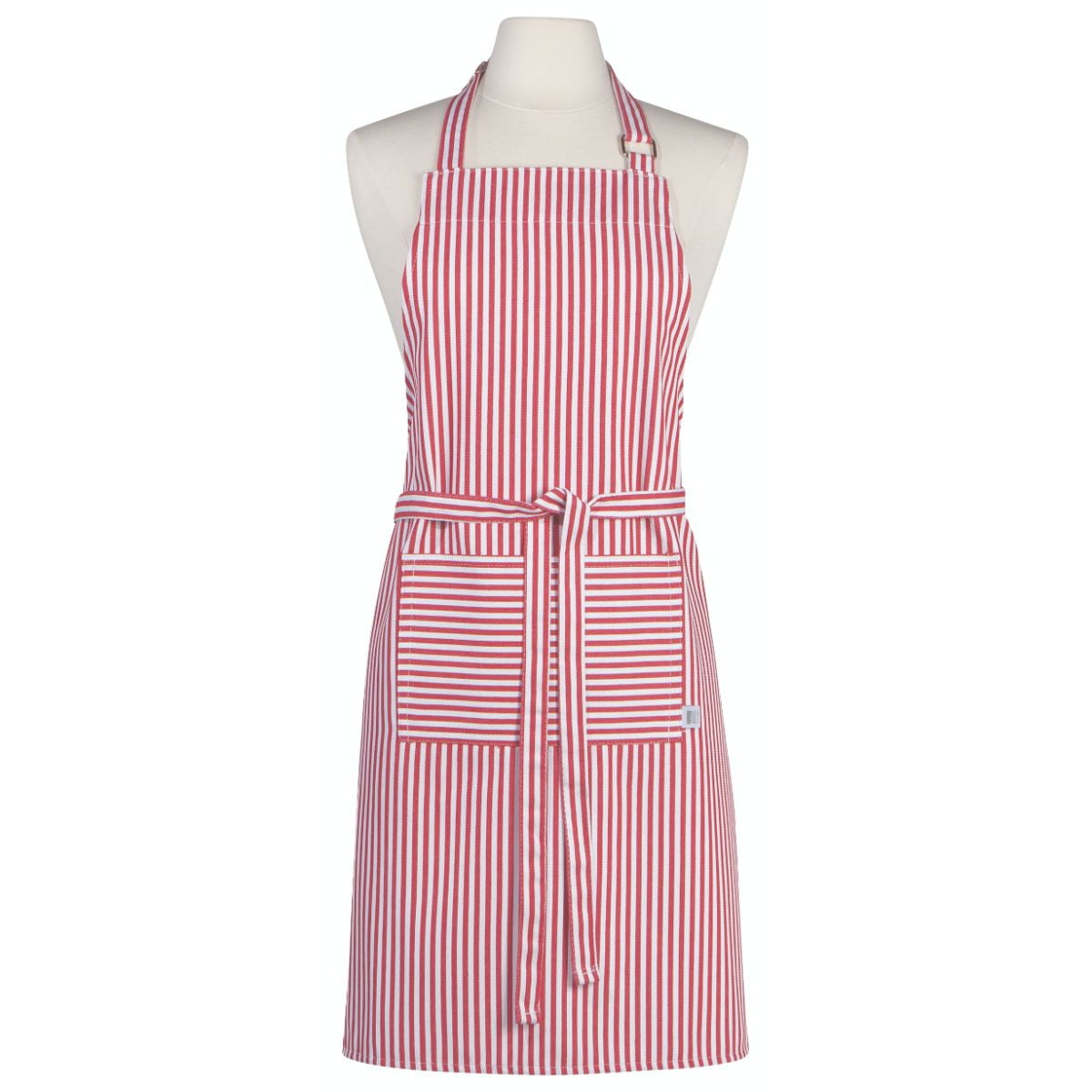 Now Designs Basic Cotton Kitchen Chef's Apron Narrow Stripe Red Print - Walmart.com