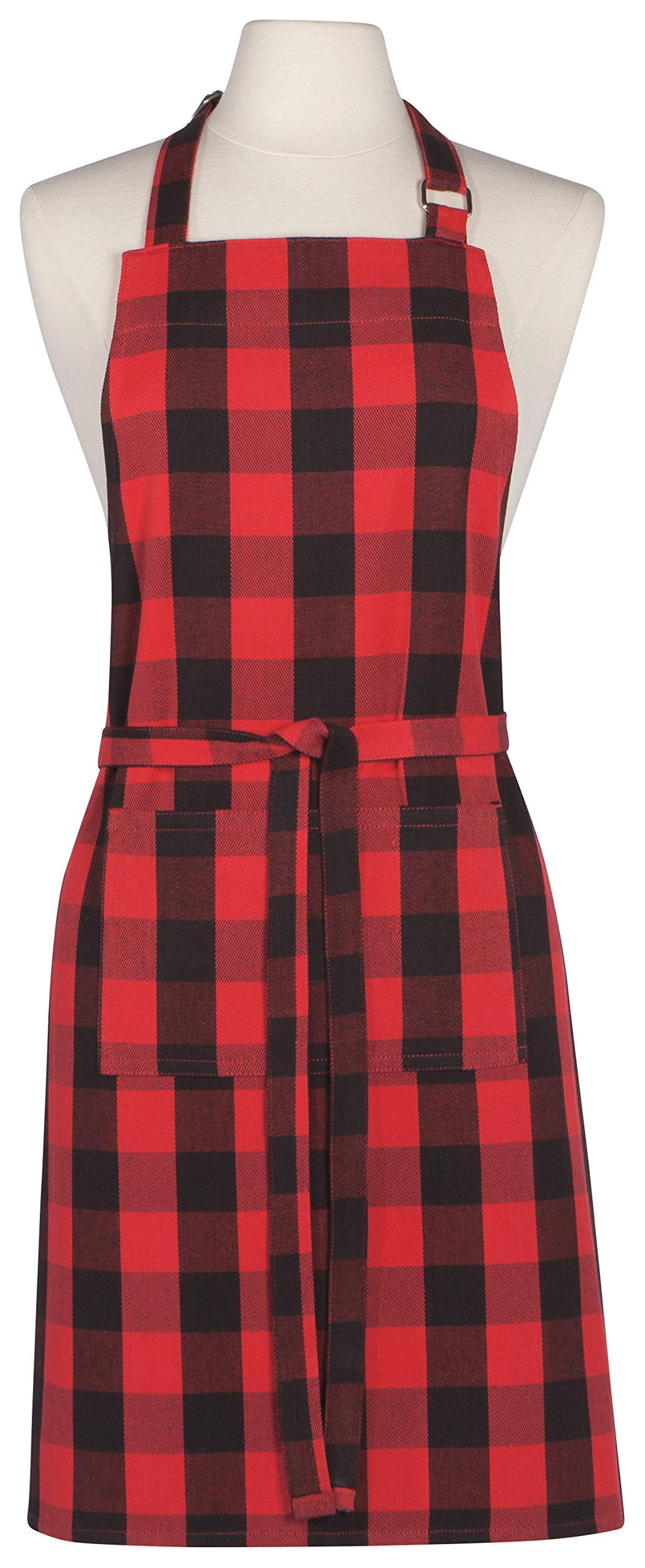 Now Designs Buffalo Check Cotton Chef's Kitchen Apron, Red Check 28 x ...