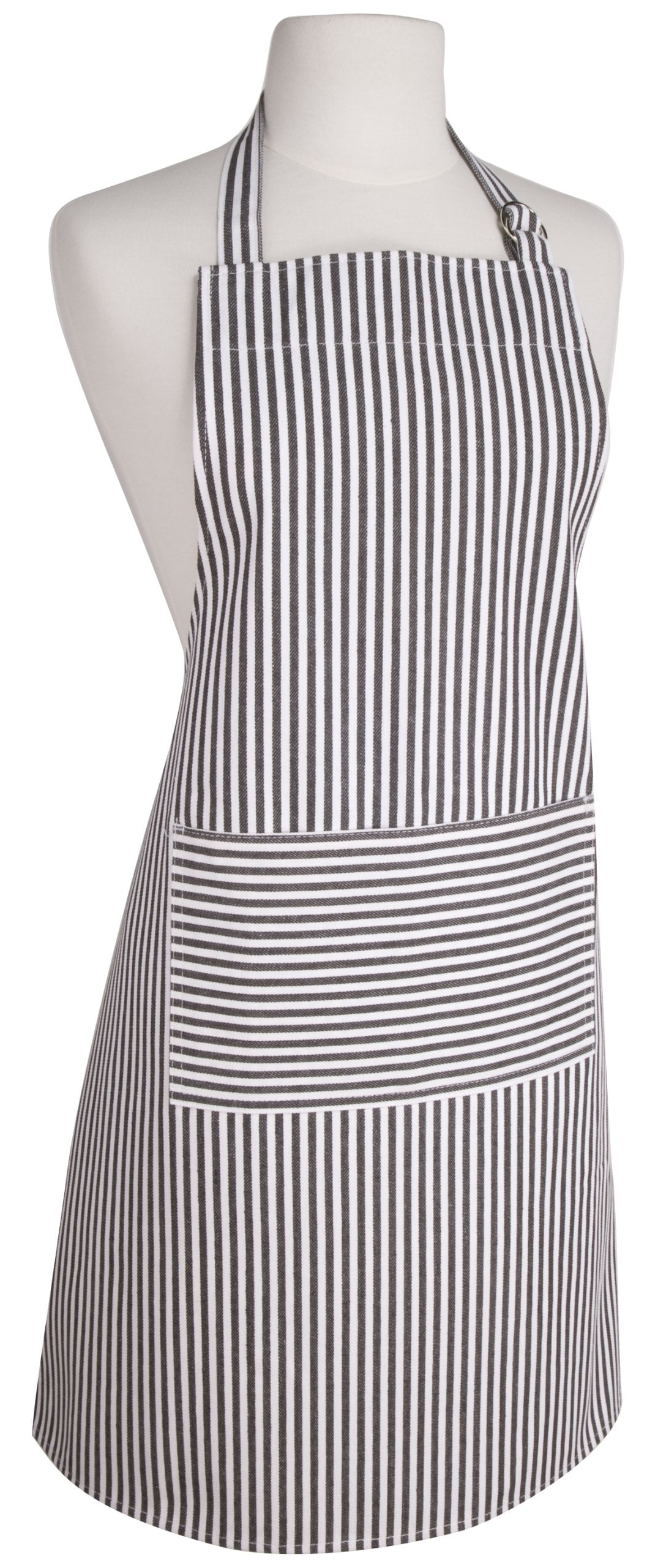 Now Designs Chef's Kitchen Apron, One Size, Narrow Stripe Black ...