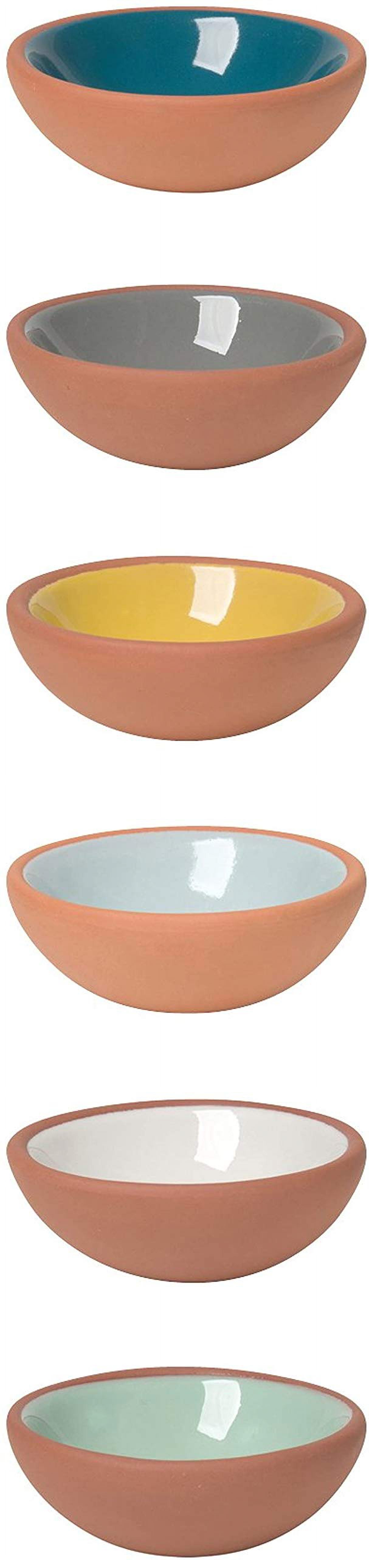 Now Designs Terracotta Pinch Bowl Set, Soy Sauce Dish, Set of 6, 1 oz ...