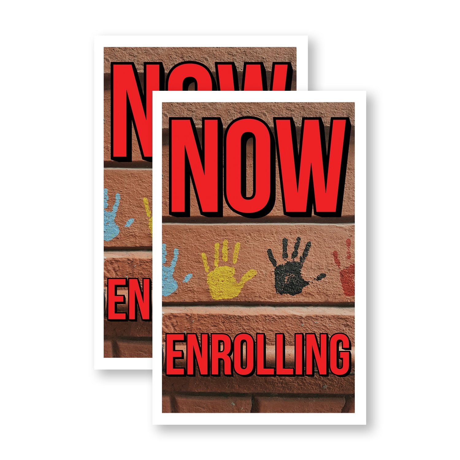Now Enrolling (2-Pack) 24 Inch x 36 Inch Vinyl Decals | Sign Insert ...