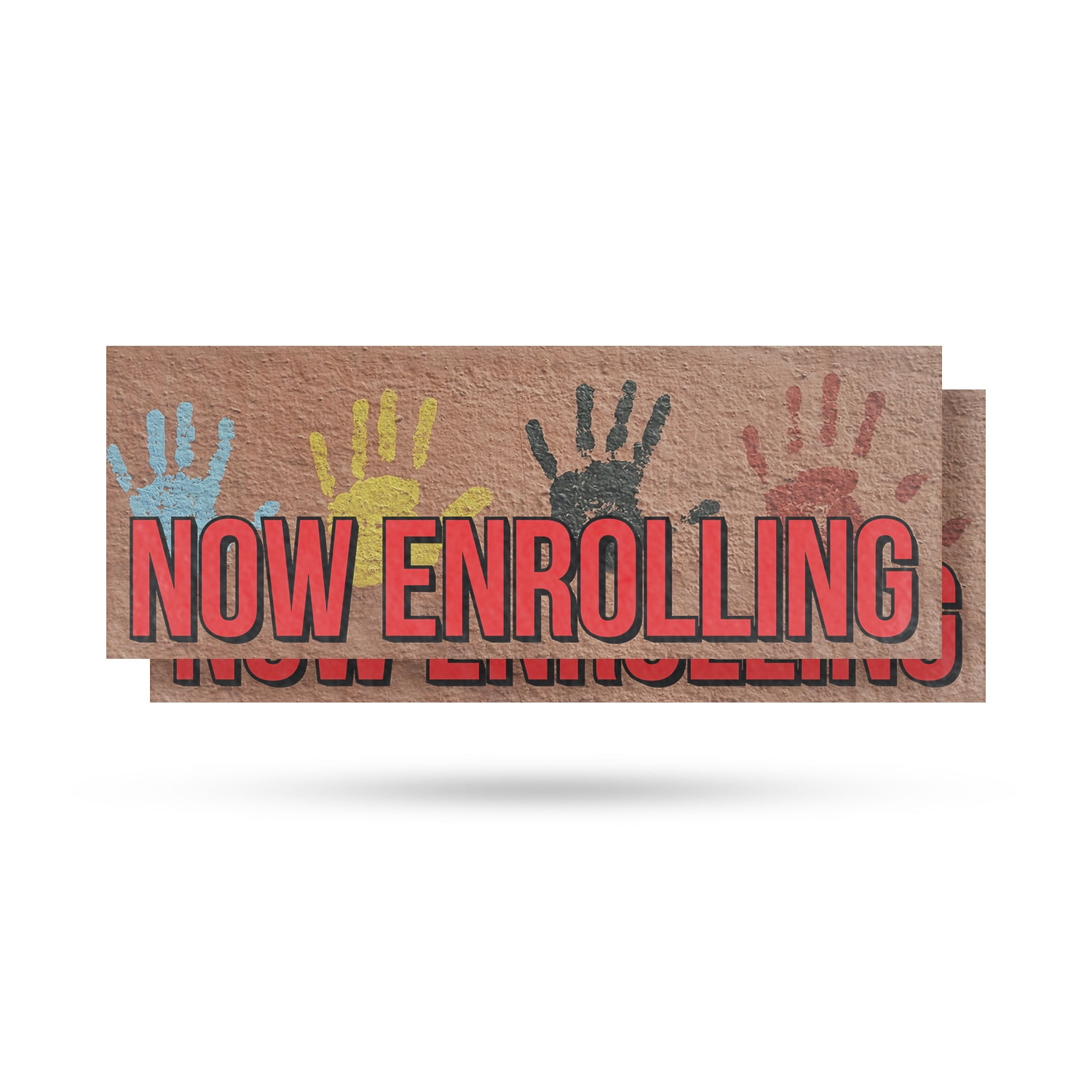 Now Enrolling Vinyl Decal 2 Pack of 12 Inch x 5 Inch Weatherproof Heavy ...
