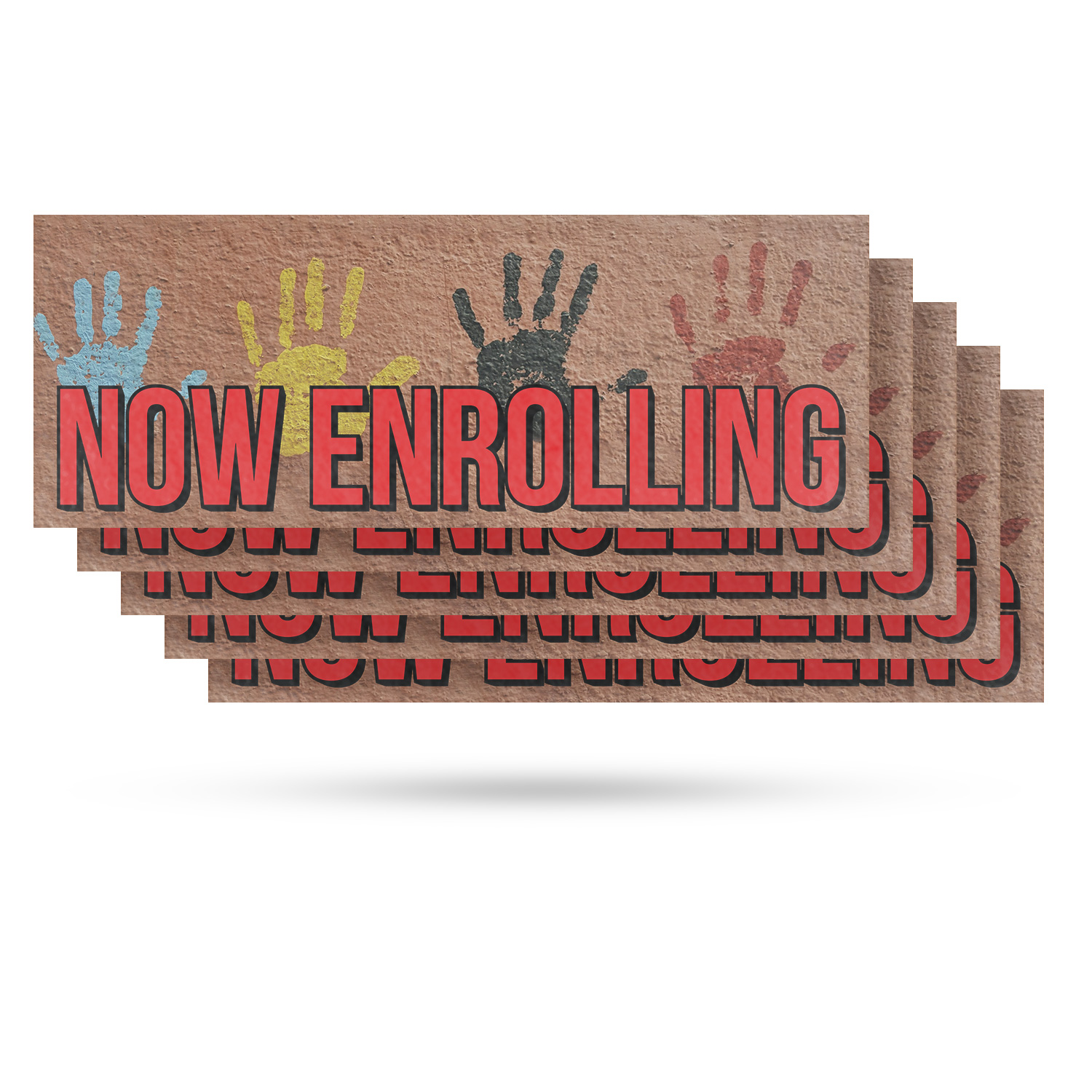 Now Enrolling Vinyl Decal 5 Pack of 12 Inch x 5 Inch Weatherproof Heavy ...