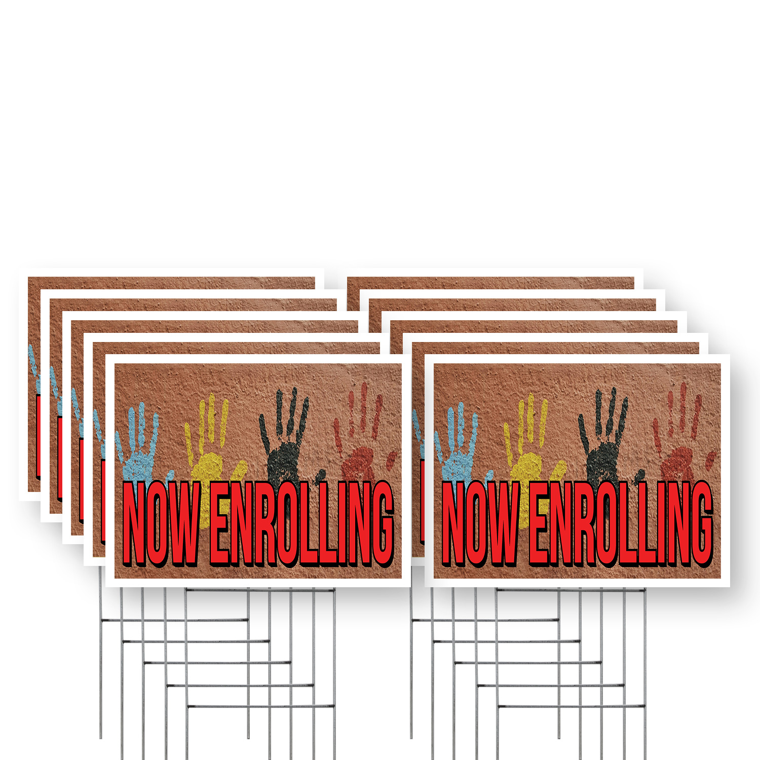 Now Enrolling Yard Sign 10 Pack of 18 Inch x 24 Inch Single Sided ...
