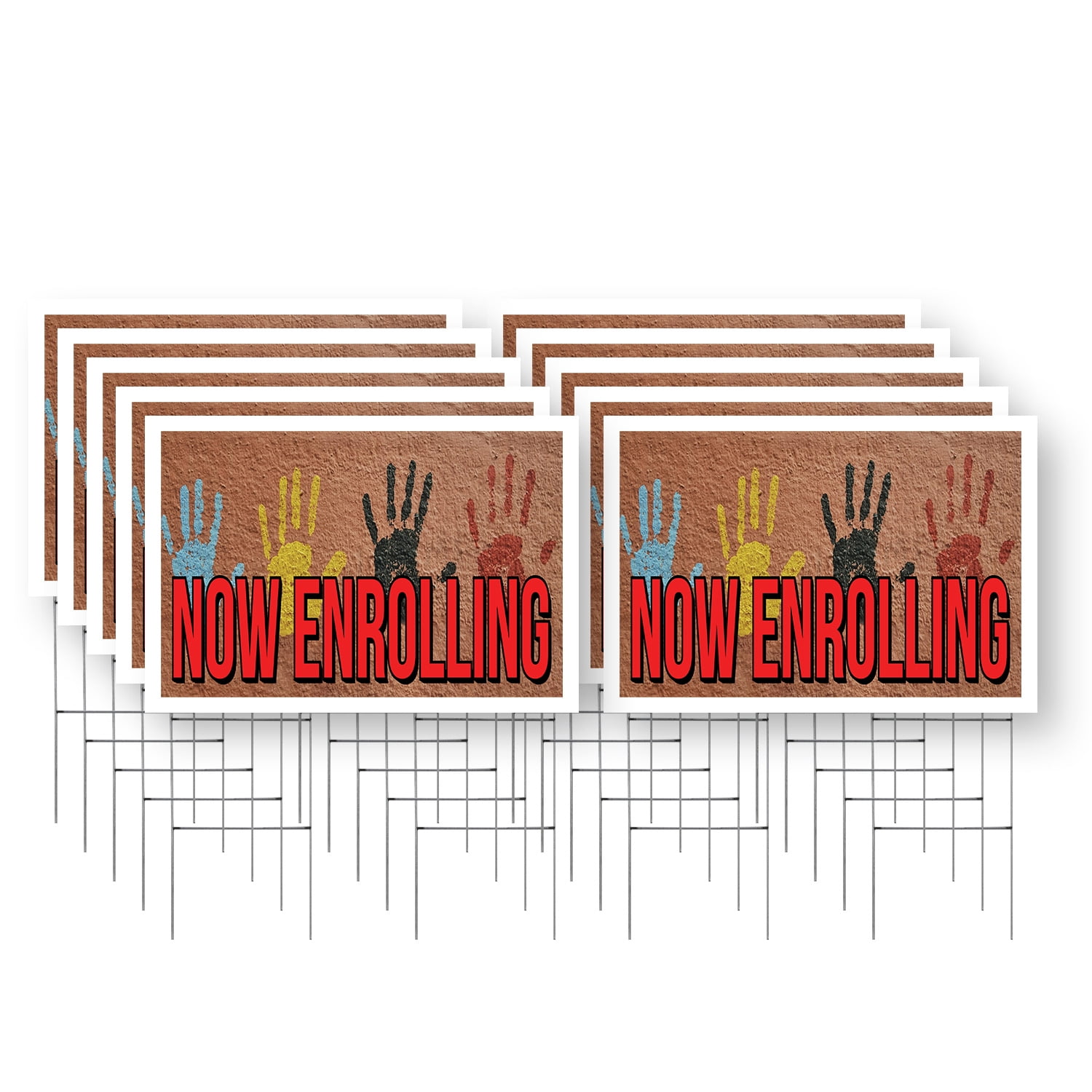 Now Enrolling Yard Sign 10 Pack of 24 Inch x 36 Inch Double Sided ...