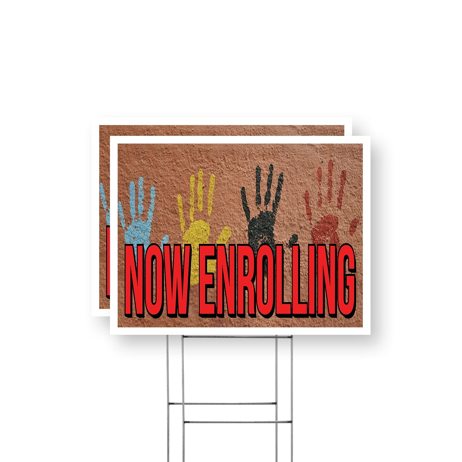 Now Enrolling Yard Sign 2 Pack of 18 Inch x 24 Inch Double Sided ...