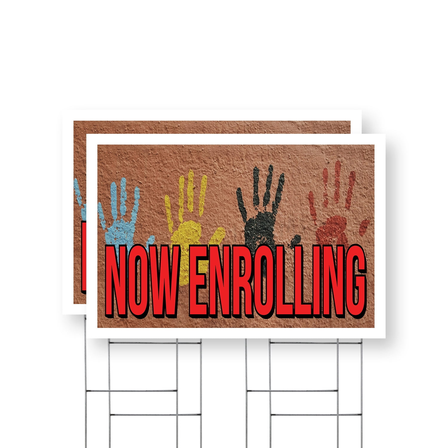 Now Enrolling Yard Sign 2 Pack of 24 Inch x 36 Inch Single Sided ...