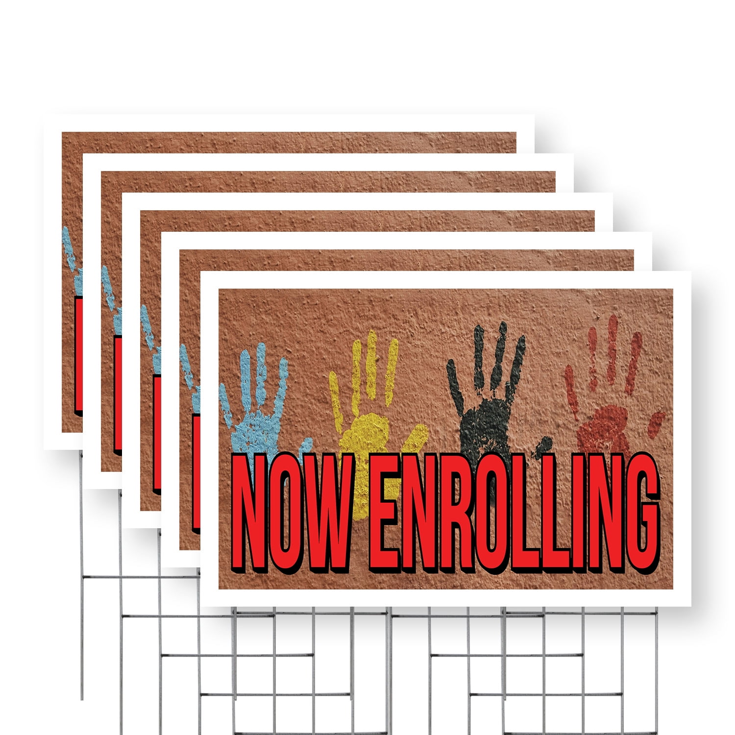 Now Enrolling Yard Sign 5 Pack of 24 Inch x 36 Inch Single Sided ...