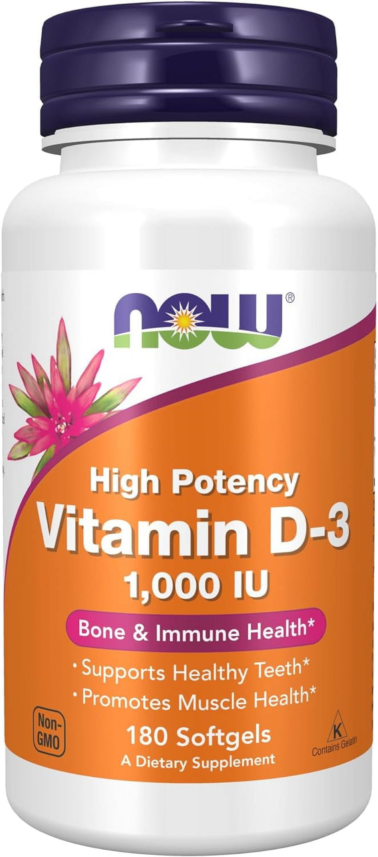 Now Food Vitamin D-3 1,000 IU, 180 Ea, 3 Pack - Walmart.com