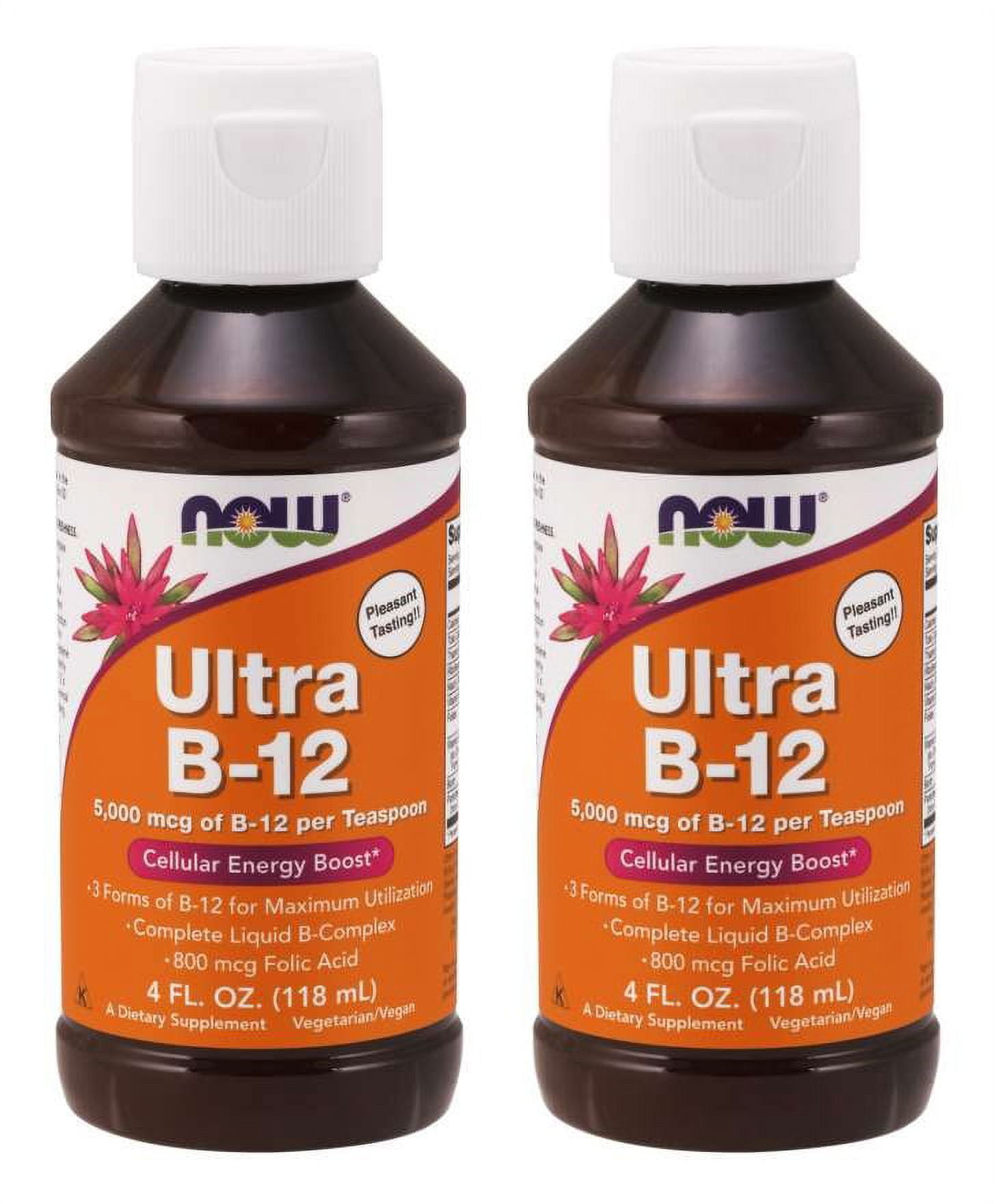 NOW Foods Ultra B-12 Liquid, 4 fl oz, Pack of 2, Supports Energy ...