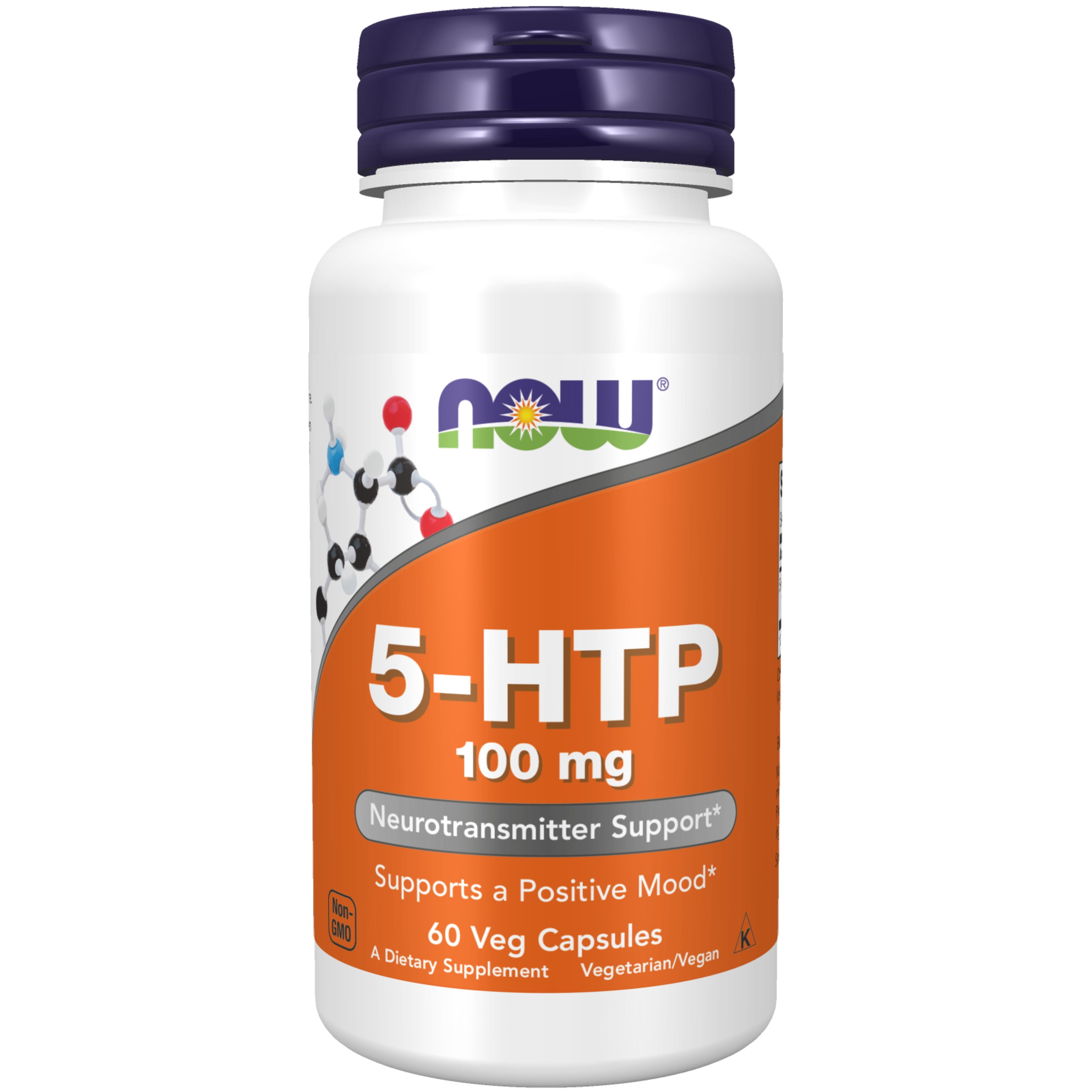 NOW Supplements, Natural Calm 5-HTP 100 mg, Neurotransmitter Support ...