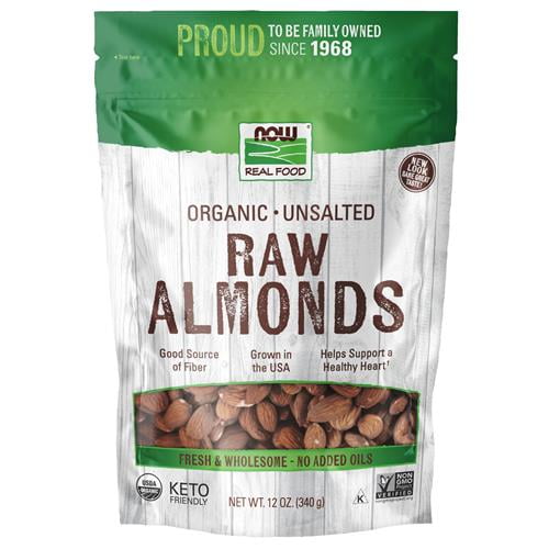 Now Foods, Certified Organic Almonds, Raw And Unsalted, Good Source Of ...