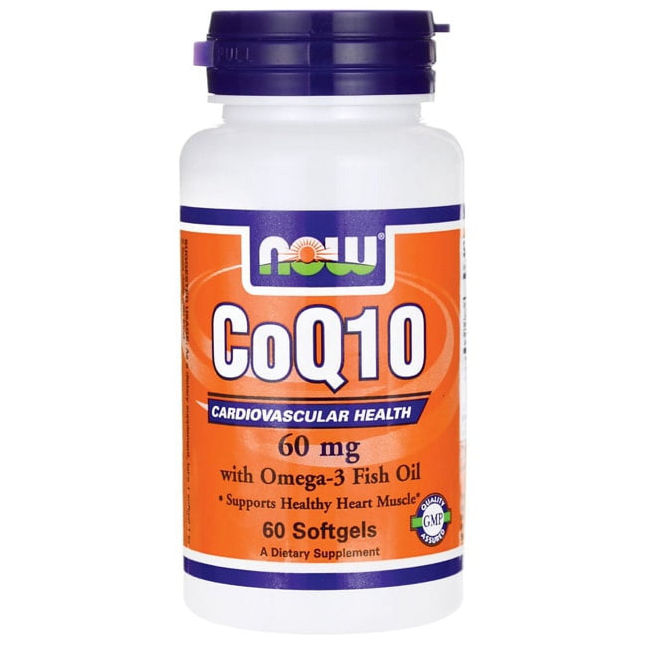 NOW Foods CoQ10 60mg Essential Fatty Acids, Heart Health with Omega-3 ...
