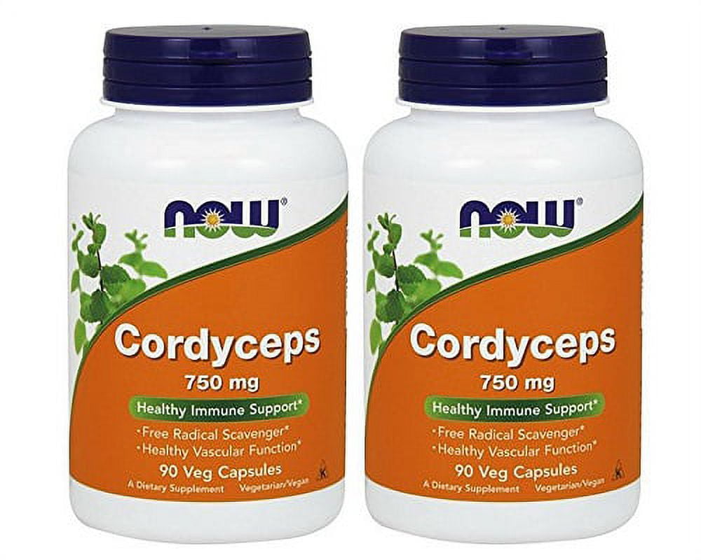 NOW Cordyceps 750 mg Capsules, Free Radical Scavenger, Healthy Immune ...