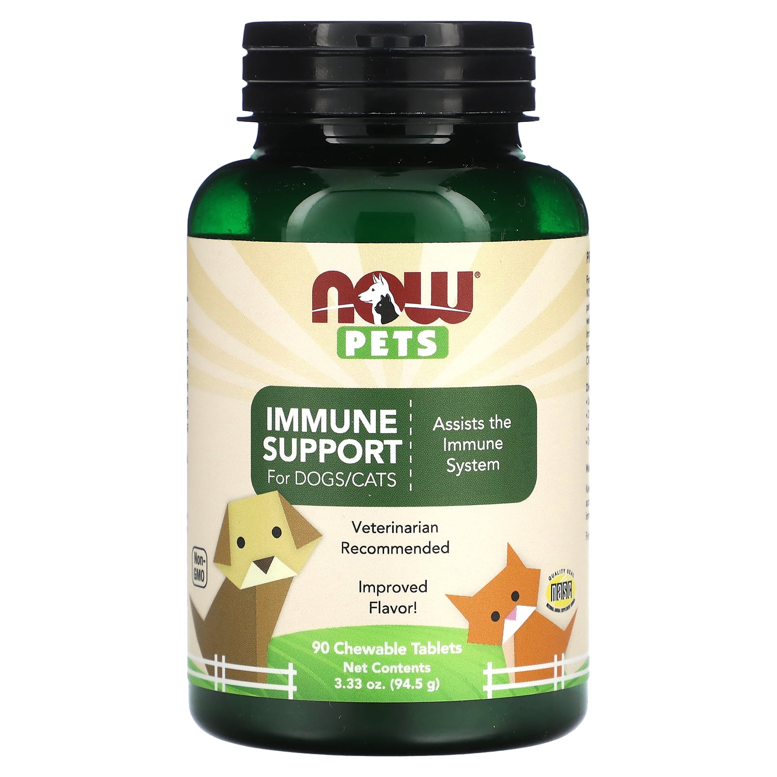 NOW Foods Pets, Immune Support, For Dogs/Cats, 90 Chewable Tablets, 3. ...