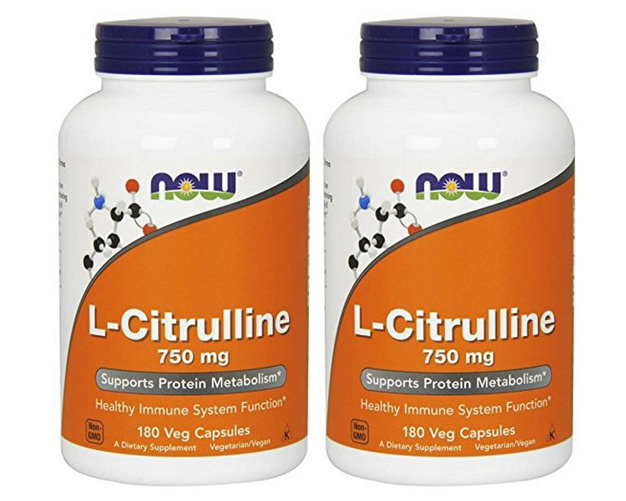 Now Foods - L Citrulline 750 mg 180 Capsules (Pack of 2) - Walmart.com