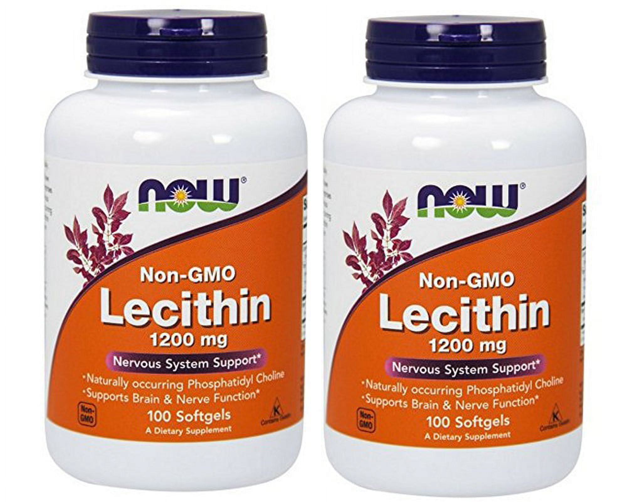 Now Foods - Brain & Nerve Function Support Lecithin 1200 mg Supplement ...