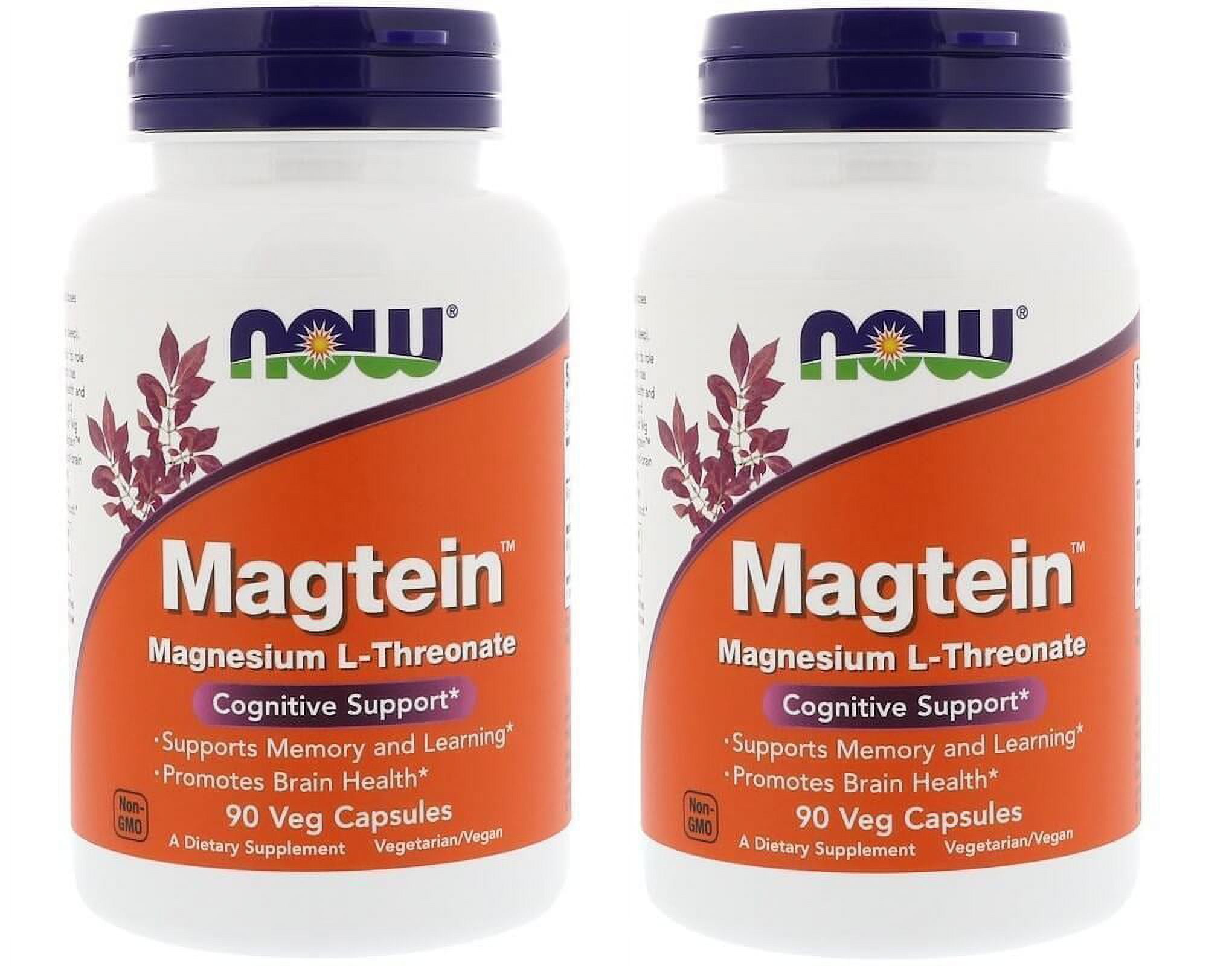 Now Foods - Magtein, Magnesium L-Threonate, 90 Veg Capsules - 2 Packs - Walmart.com