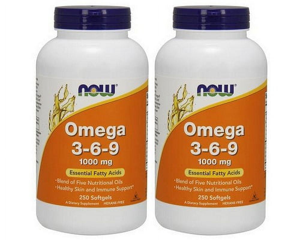 Now Foods - Omega 3 6 9 1000 mg 250 Softgels (Pack of 2) - Walmart.com